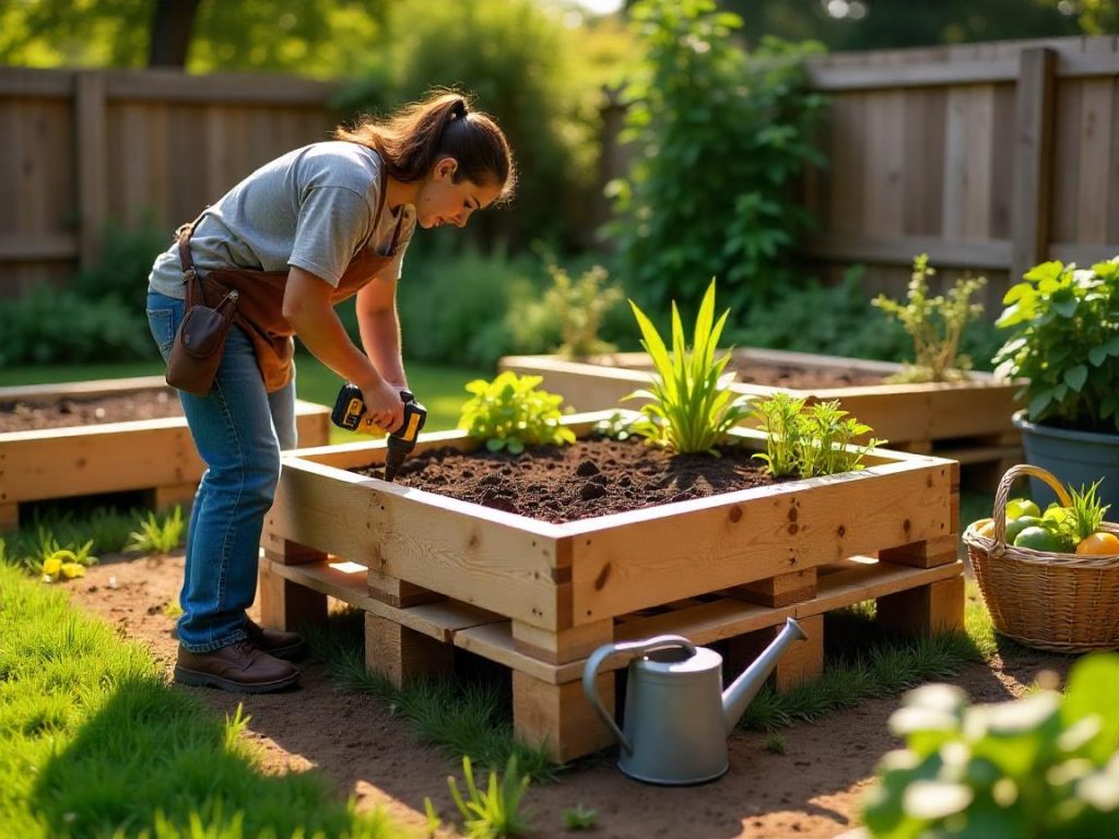 Hochbeet aus Paletten selber bauen
